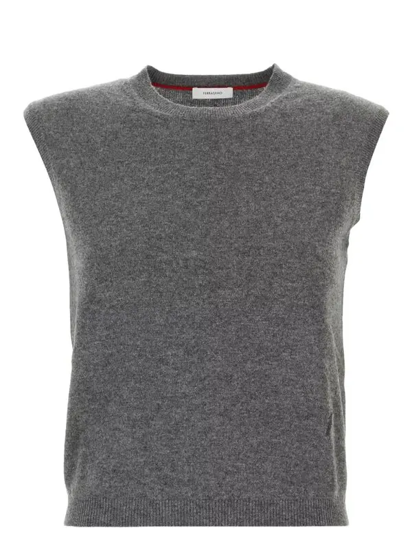 FERRAGAMO Sleeveless Knitted Top - Grey