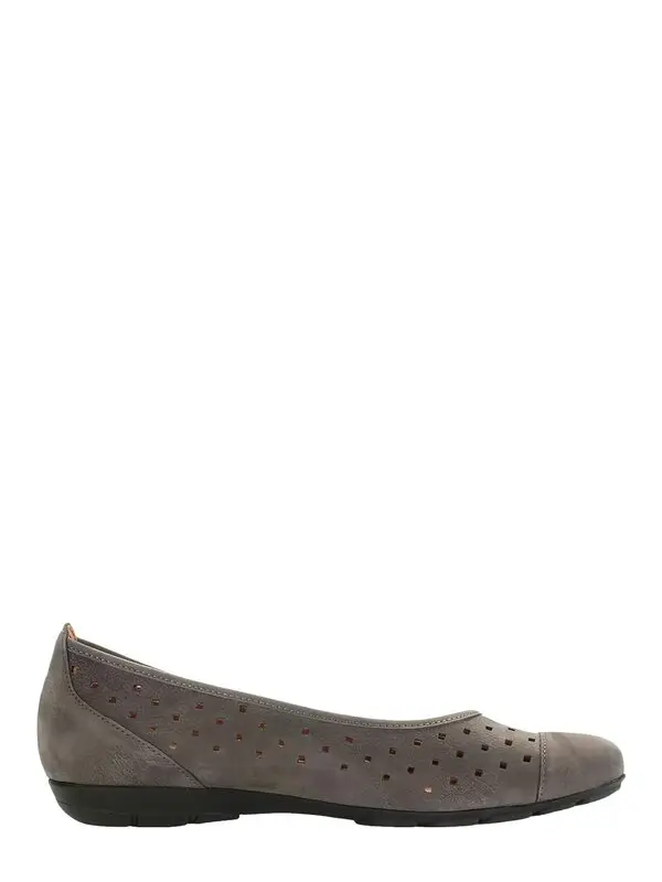 Gabor Perforated Ballet Flats - Grey