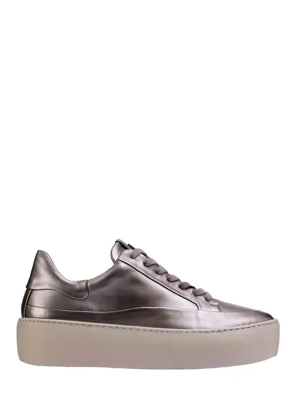 HOGL Illusion Metallic-leather Platform Sneakers - Silver