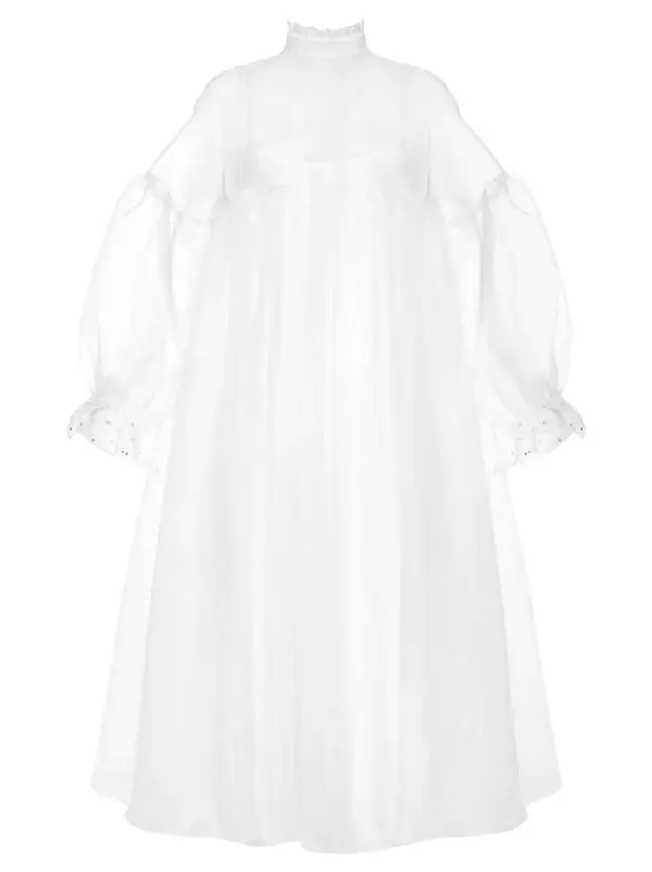 ANOUKI Organza Midi Dress - White