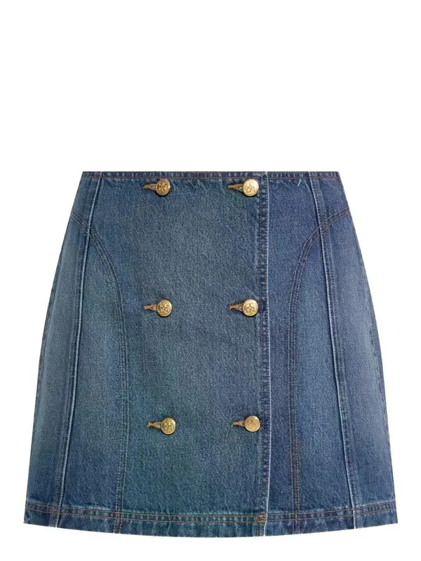 Ulla Johnson Button-embellished Denim Skirt - Blue