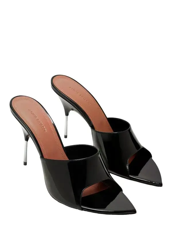 Amina Muaddi 95mm Patent-leather Sandals - Black