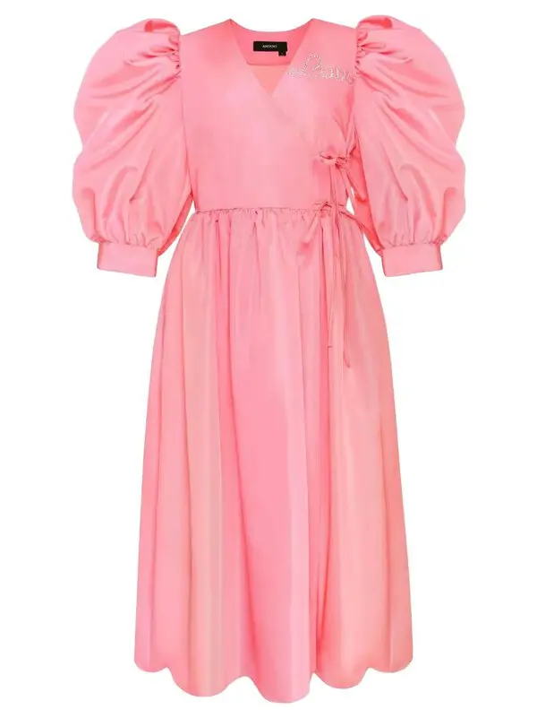 ANOUKI Puff-sleeved Wrap Dress - Pink