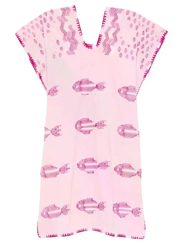PIPPA HOLT Fish-print Mini Dress - Pink