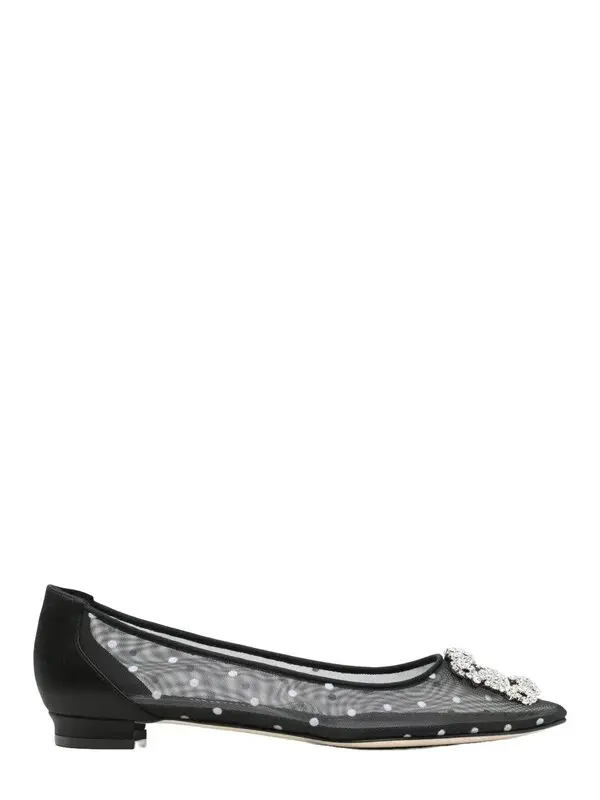 Manolo Blahnik Hangisi Ballet Flats - Black