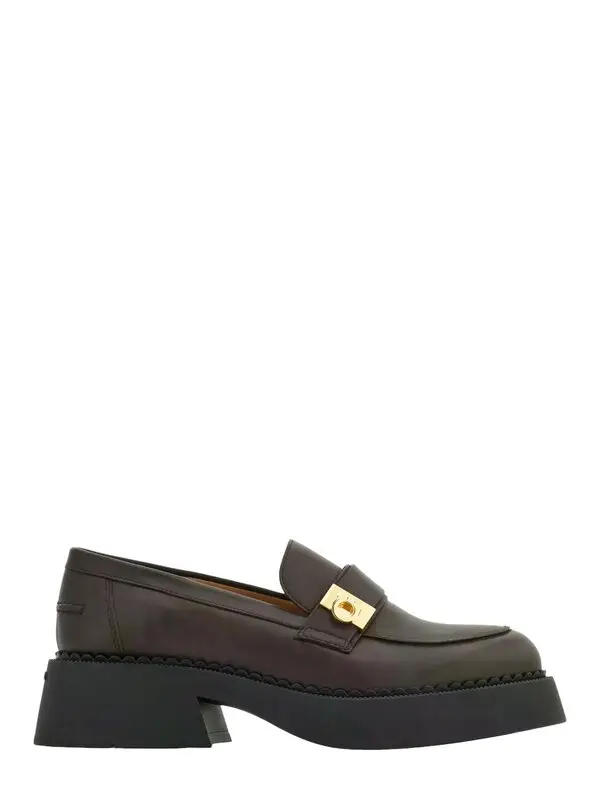 FERRAGAMO Leather Loafers - Brown
