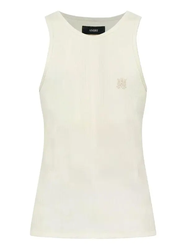 Amiri Ribbed Sleeveless Top - Neutrals