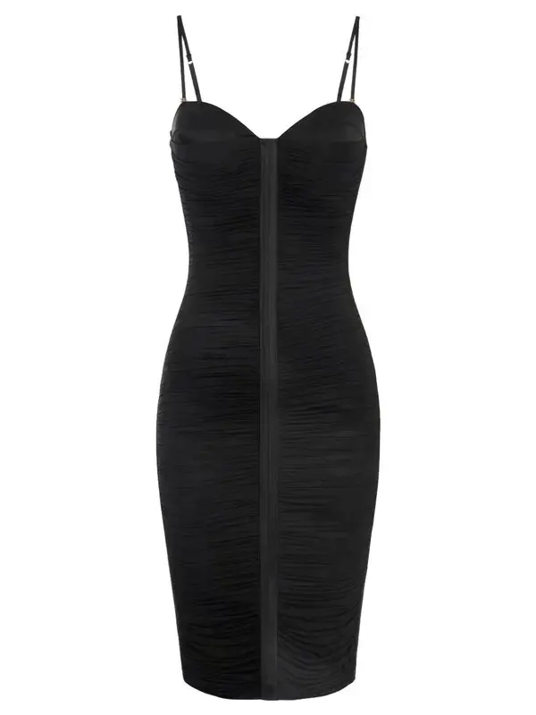 Elisabetta Franchi Ruched Strappy Dress - Black