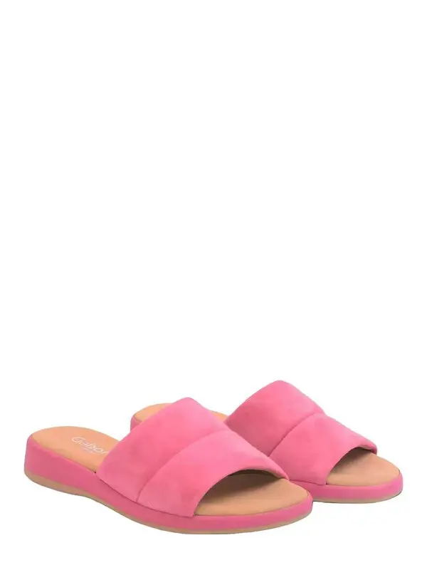 Gabor Suede Flat Sandals - Pink