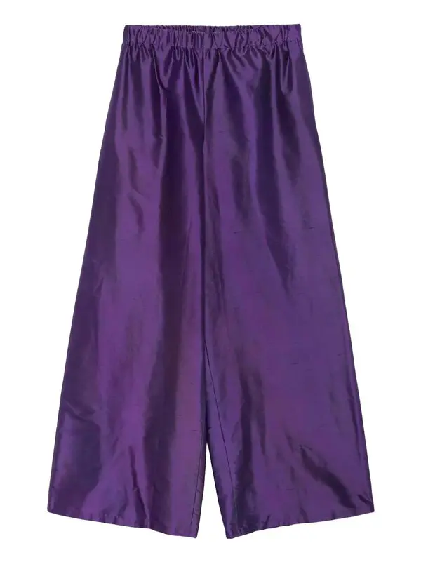 Max Mara Silk Wide-leg Trousers - Purple