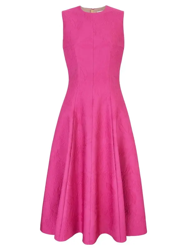 EMILIA WICKSTEAD Mara Fit-and-flare Dress - Pink