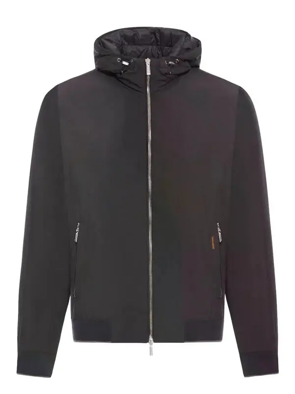 MOORER Hooded Zip-up Jacket - Black
