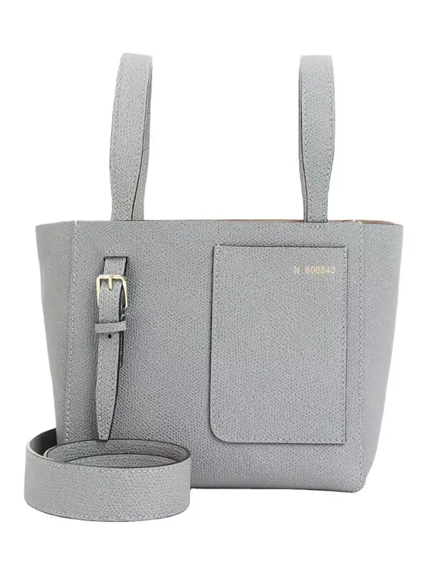 VALEXTRA Leather Tote Bag - Blue