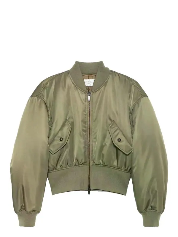 Saint Laurent Cropped Bomber Jacket - Green