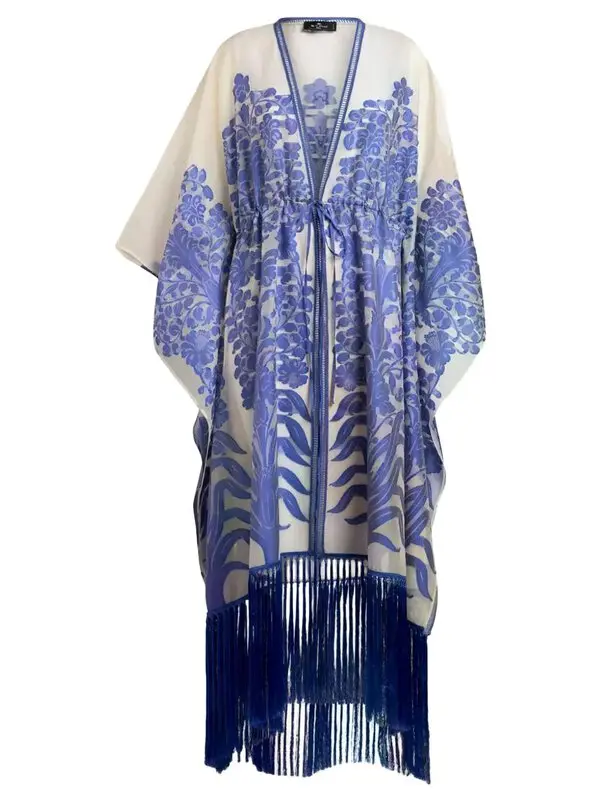 Etro Patterned-jacquard Kaftan - White