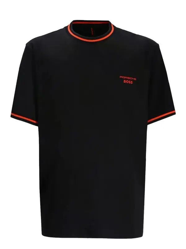 BOSS X Porsche Contrast-trim T-shirt - Black