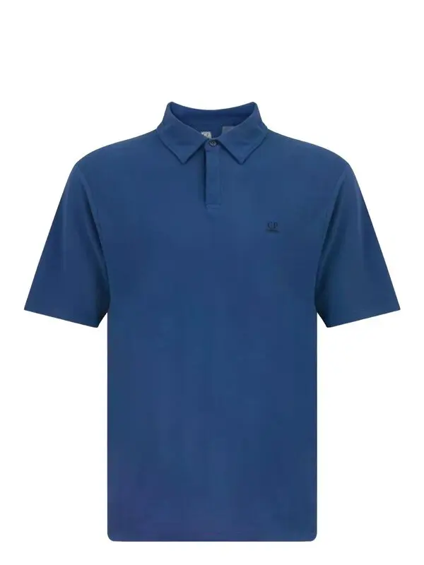 C.P. COMPANY Logo-print Polo Shirt - Blue