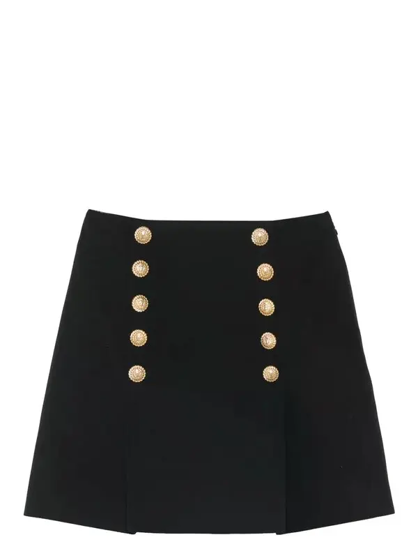 Balmain Virgin Wool High-waisted Skirt - Black
