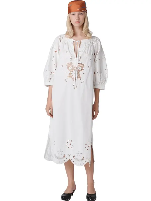 Diane Von Furstenberg Rhodes Cotton Midi Dress - White
