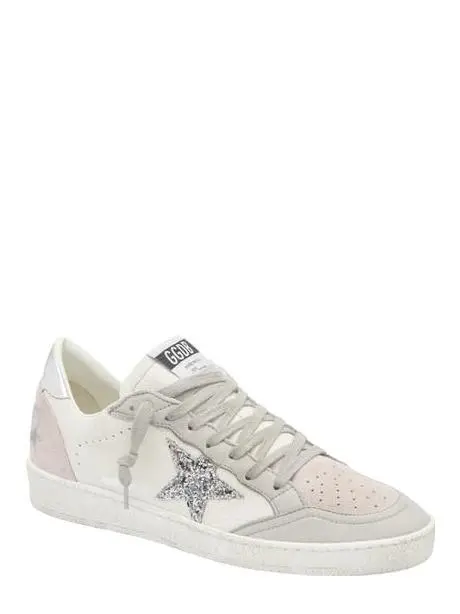 GOLDEN GOOSE Ball Star Low-top Sneakers - White/ Light Grey/ Pink