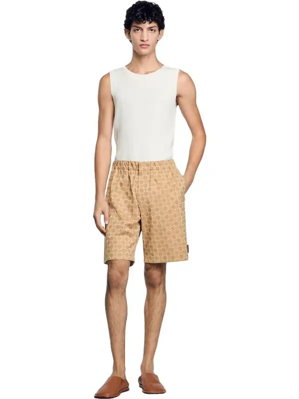Sandro Jacquard Shorts - Sand