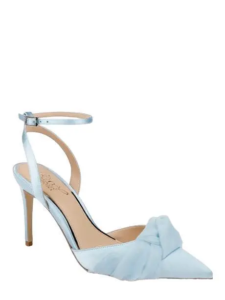 Badgley Mischka Federica Ankle Strap Pointed Toe Pump - Sky Blue