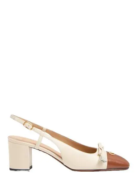 Valentino Garavani Valet Du Roi Slingback Pump - Butter White/ Tobacco