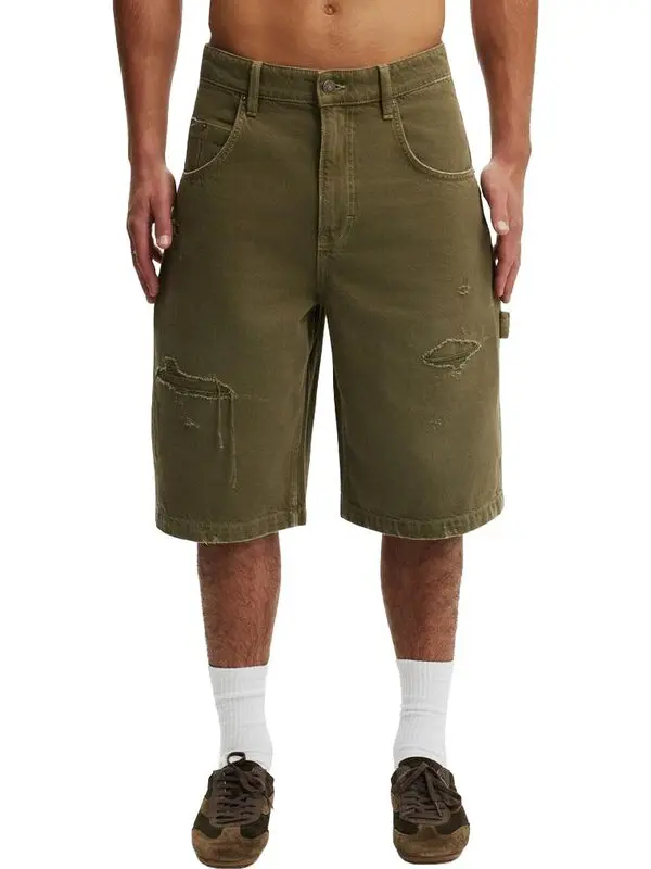 COTTON ON Y2k Super Baggy Jorts - Carpenter Garage Green