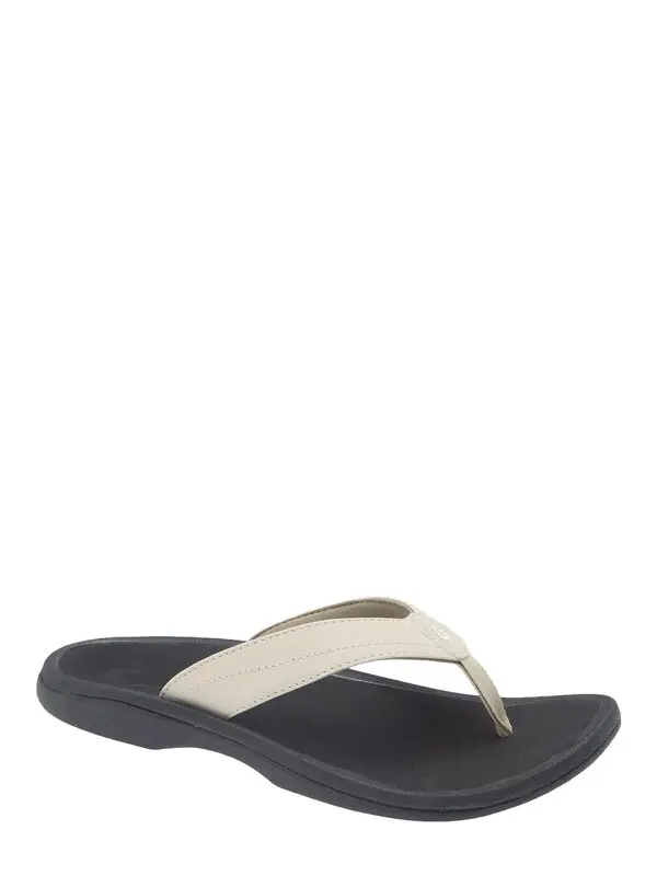 Olukai Ohana Flip Flop - Ecru/black