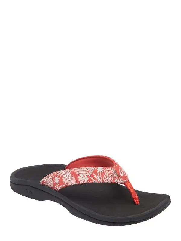 Olukai Ohana Flip Flop - Lehua Flower / Onyx