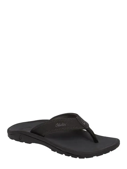 Olukai Ohana Flip Flop - Black/ Dark Shadow