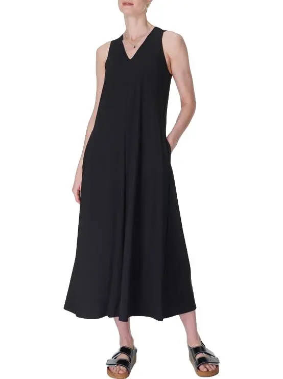 Sweaty Betty Explorer Ace V-neck Midi Dress - Black