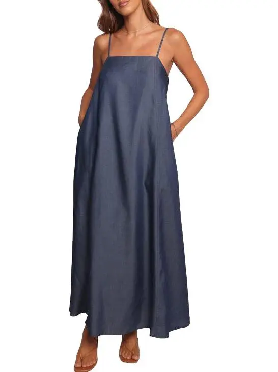 PETAL & PUP Thelma Maxi Dress - Chambray