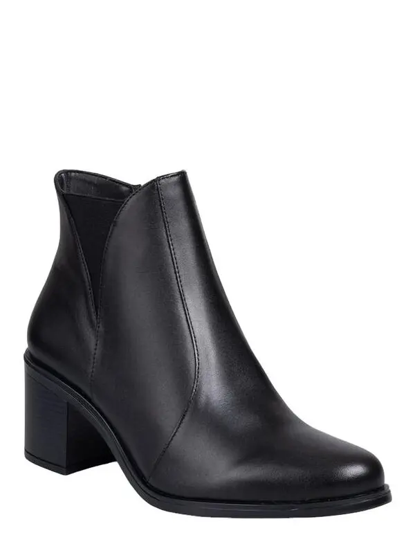 MANELA Leather Chelsea Boot - Black
