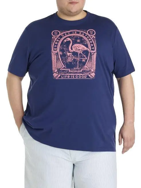 LIFE IS GOOD Big & Tall Flamingo Graphic Tee - Navy