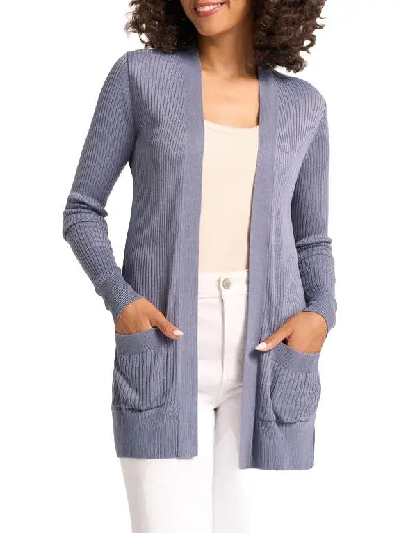 Matty M. Colfax Longline Open Front Cardigan - Ocean