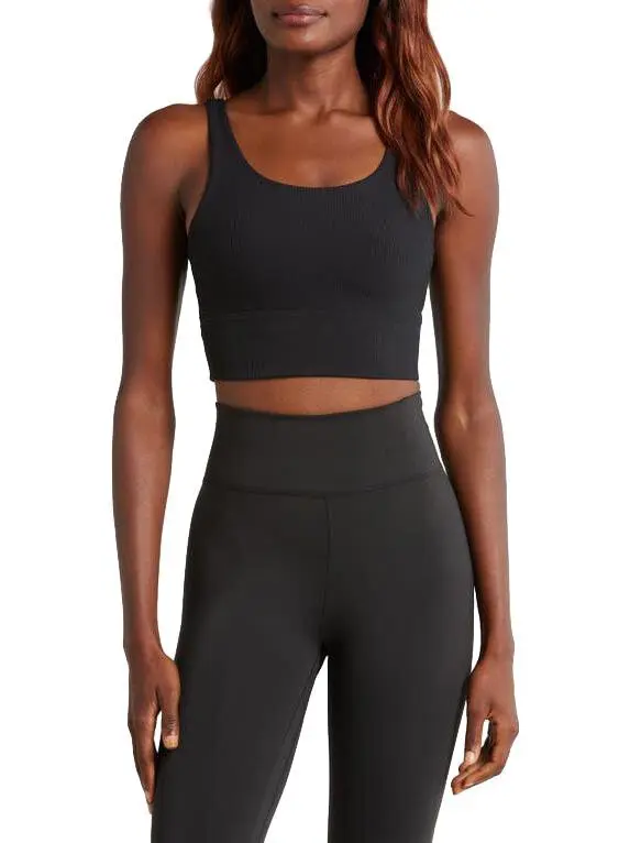 Nike Zenvy Rib Dri-fit Longline Sports Bra - 010 010 Black/pcg3c