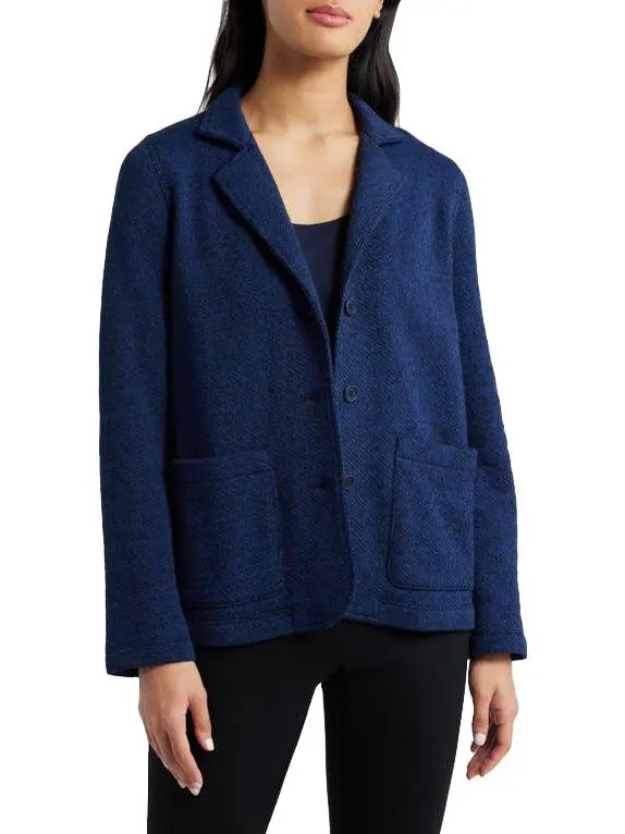 Eileen Fisher Organic Cotton Terry Blazer - Ink