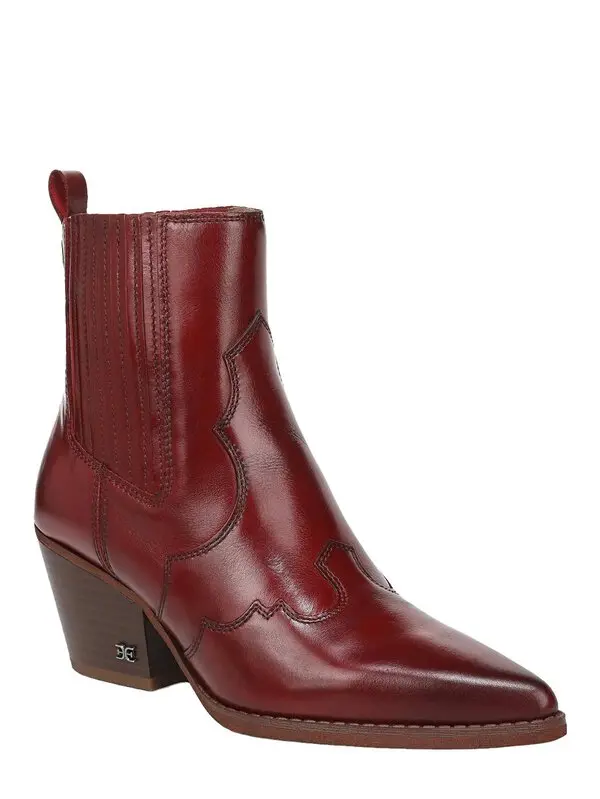 Sam Edelman West Bootie - Deep Scarlet