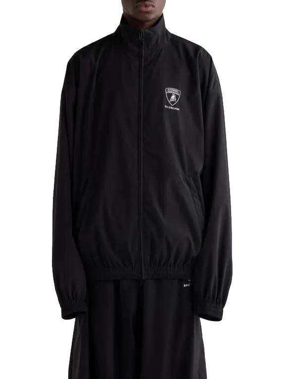 Balenciaga X Automobili Lamborghini Logo Embroidered Track Jacket - 1000 Black