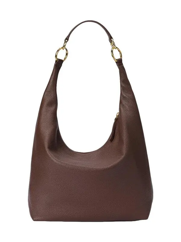 HYER GOODS Leather Hobo Ring Bag - Brown
