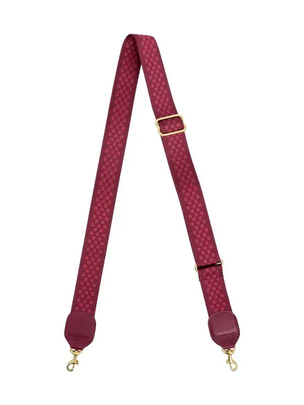 Clare V. Adjustable Crossbody Strap - Tonal Plummy Checker