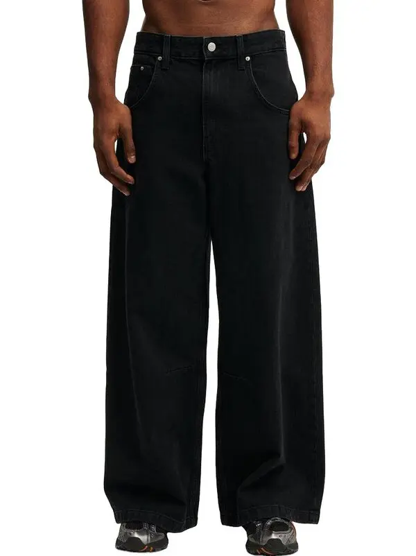 COTTON ON Y2k Super Wide Leg Jeans - Dire Black