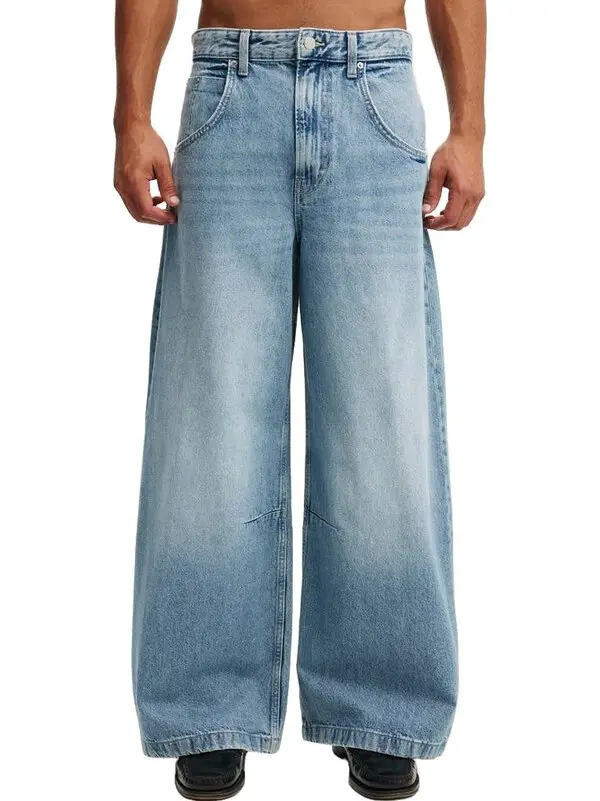 COTTON ON Y2k Super Wide Jeans - Solace Blue