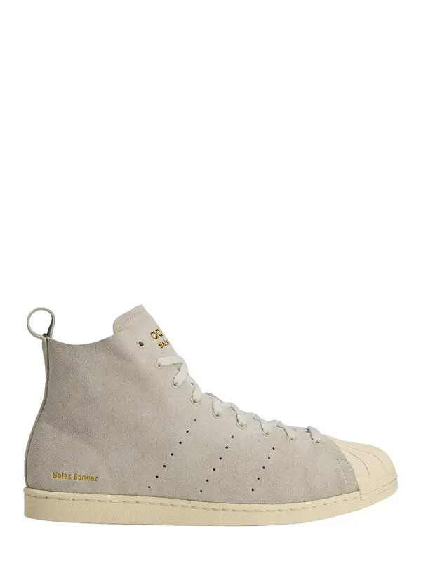 Adidas Originals By Alexander Wang Wales Bonner Superstar Hi Perforated Suede Sneakers - Cream