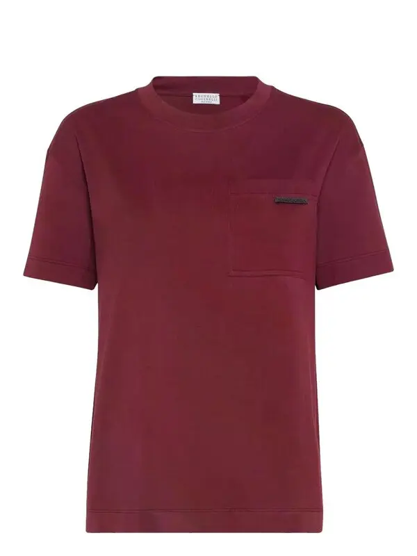 Brunello Cucinelli Monili-detail T-shirt - Red