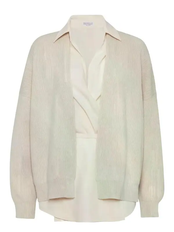 Brunello Cucinelli Cashmere Layered Cardigan - Neutrals