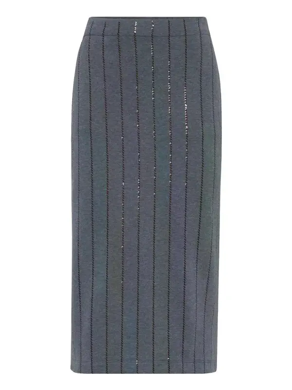 Brunello Cucinelli Sequinned-embellished Midi Skirt - Grey