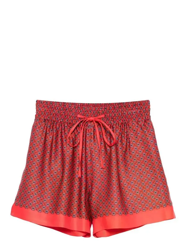 Sandro Geometric-print Shorts - Red
