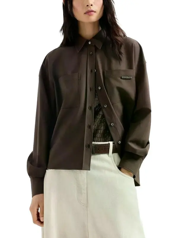 Brunello Cucinelli Monili-detail Shirt - Brown